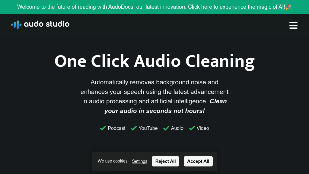 Audo Studio | One-Click Audio Cleaning | Futureen