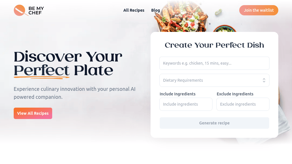 Be My Chef | Unlimited Recipes in Seconds | Futureen