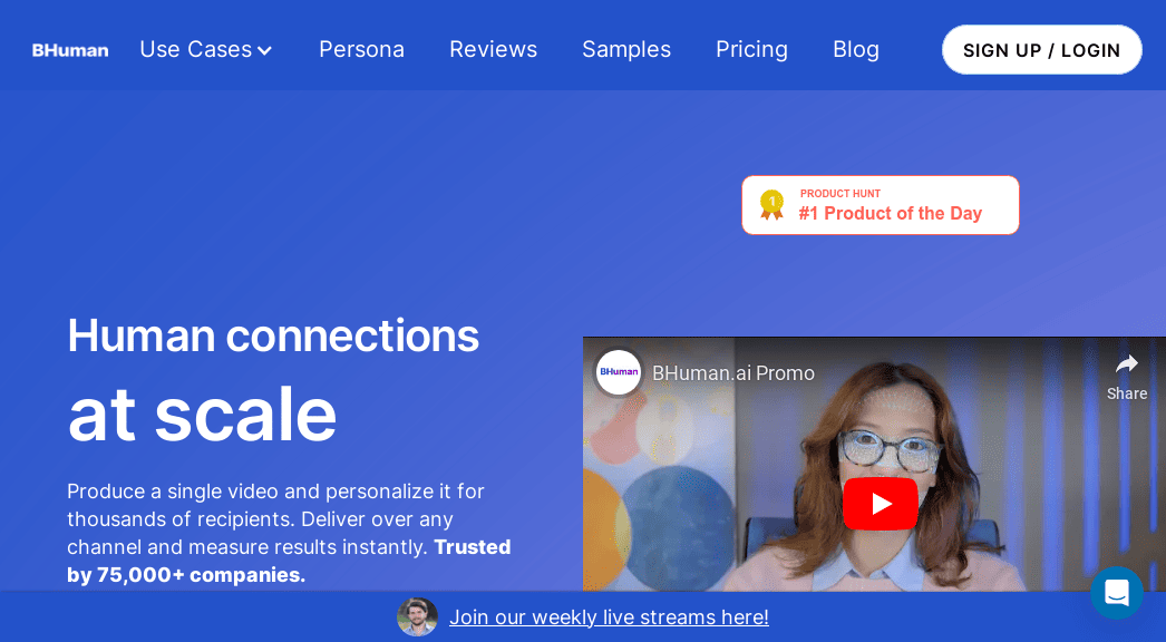 BHuman | Personalized Videos Made Easy | Futureen