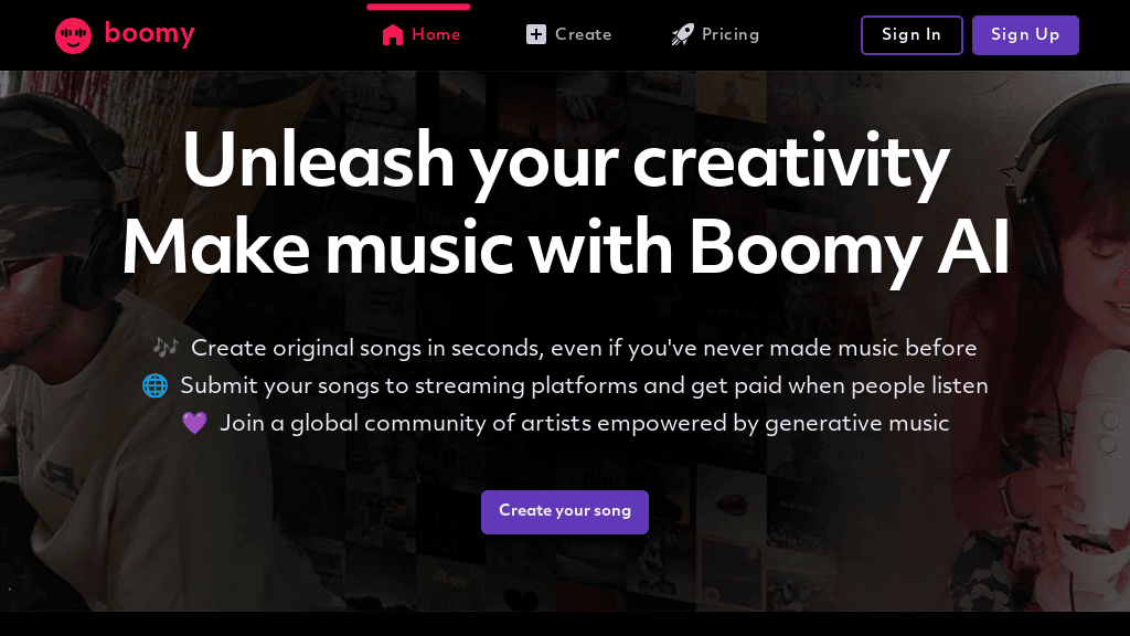 Boomy | Effortless Music Creation with AI Tool | Futureen