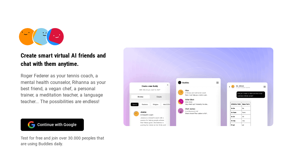 Buddies | Your AI Virtual Friends for Support | Futureen