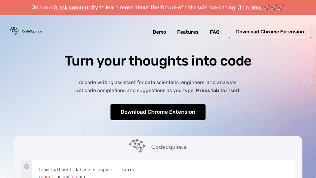 CodeSquire.ai | AI Code Writing Made Easy | Futureen