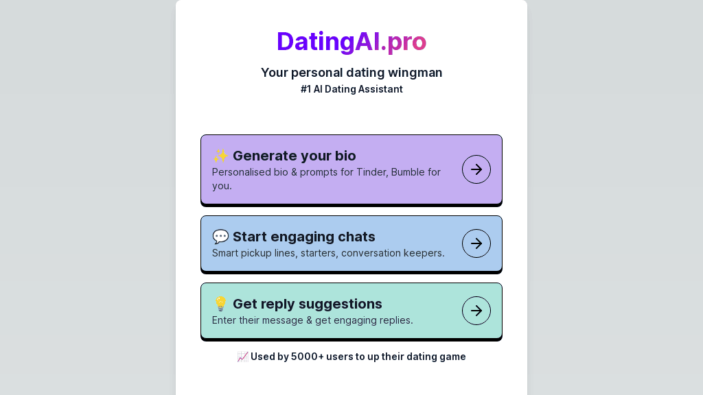 DatingAI Pro | Enhance Your Dating Game with AI! | Futureen