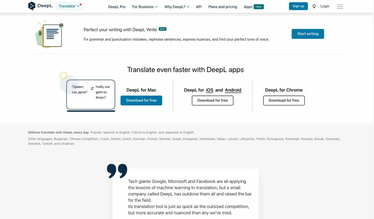 DeepL Translate 🌍 Accurate translations for individuals and teams | Futureen