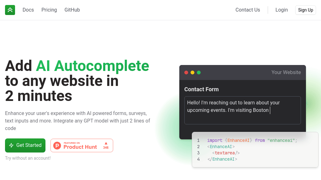 EnhanceAI | Boost User Experience with AI Autocomplete | Futureen