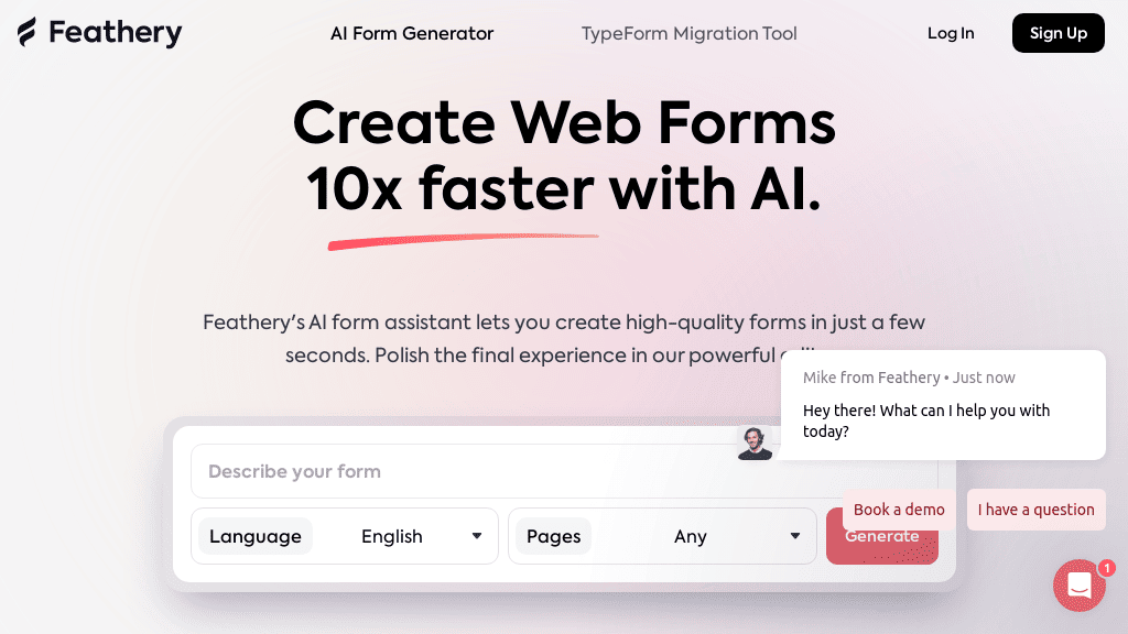 Feathery | Create Quality Forms Instantly | Futureen