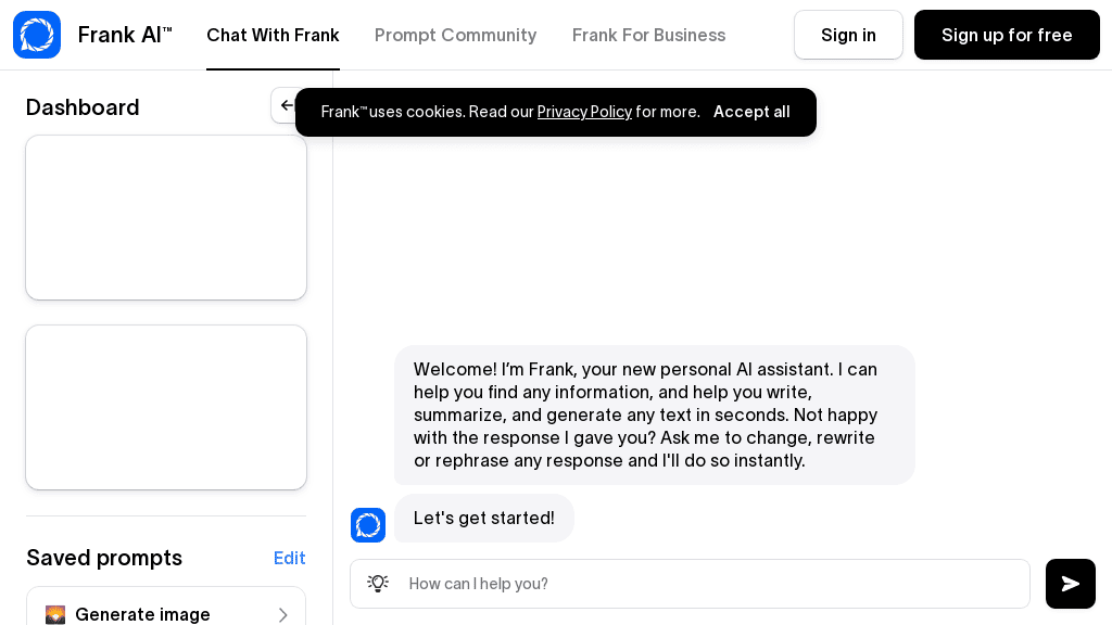 Frank | AI-powered search and content creation tool | Futureen