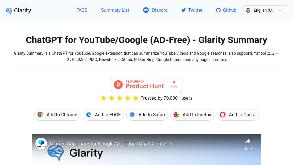 Glarity | Summarize YouTube and Google Content | Futureen