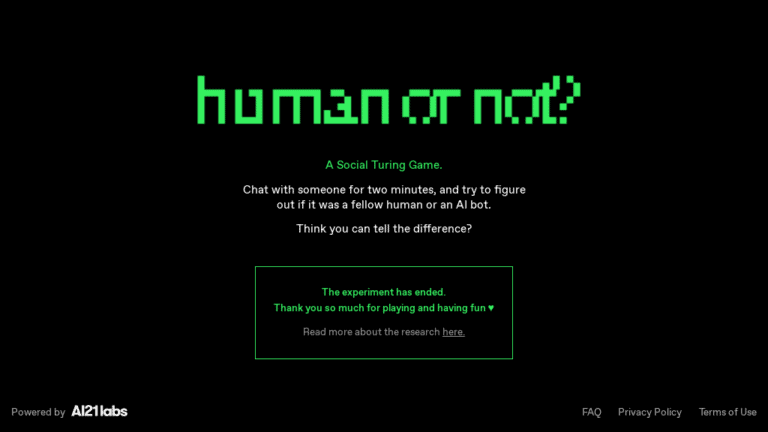 Human or Not? 🤖 Play the Social Turing Game | Futureen
