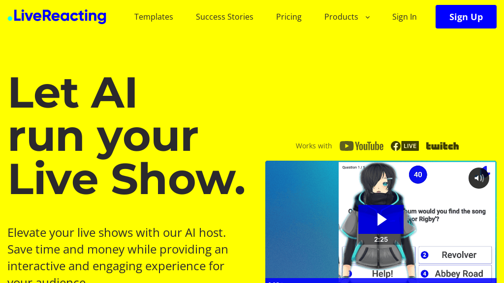 LiveReacting | AI Host for Engaging Streams | Futureen