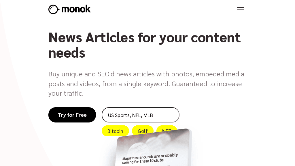 Monok | Boost Traffic with AI News Articles | Futureen
