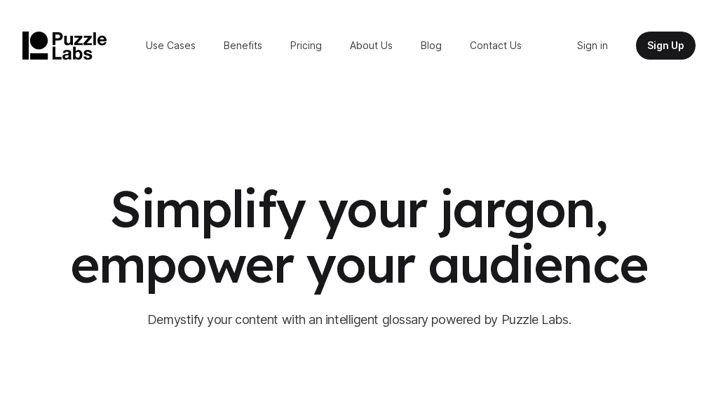 Puzzle Labs | Enhance product clarity with a smart glossary. | Futureen