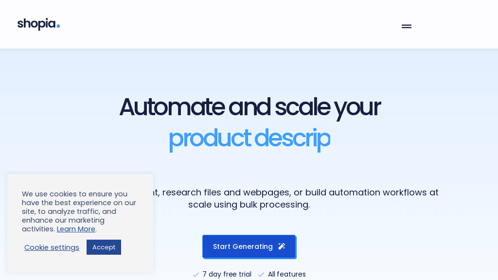 Shopia | AI-Powered SEO and Marketing Content | Futureen