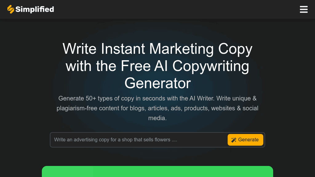 Simplified AI Writer | Free Copywriting Assistant | Futureen