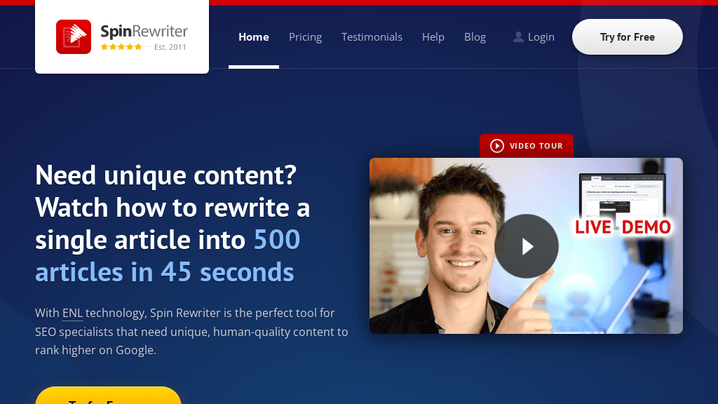 Spin Rewriter | Unique, High-Quality Article Rewriter | Futureen