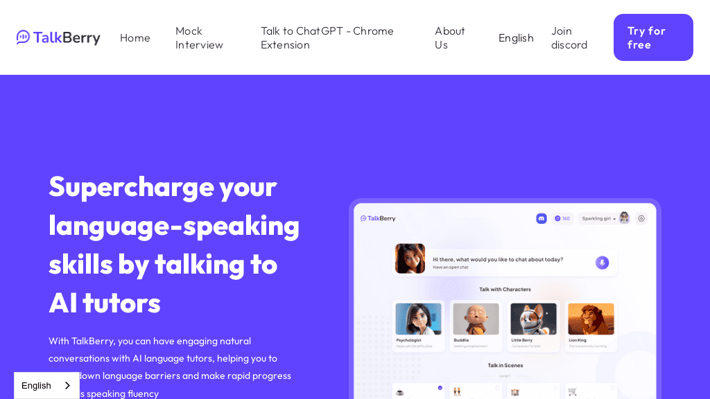 TalkBerry | Learn Languages with Your AI Tutor | Futureen