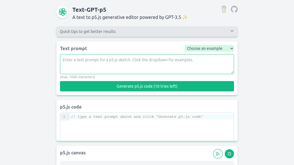 Text-GPT-p5 | Convert Text to p5.js Code | Futureen