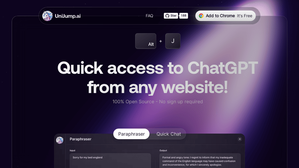 UniJump | Access ChatGPT Easily from Any Website | Futureen