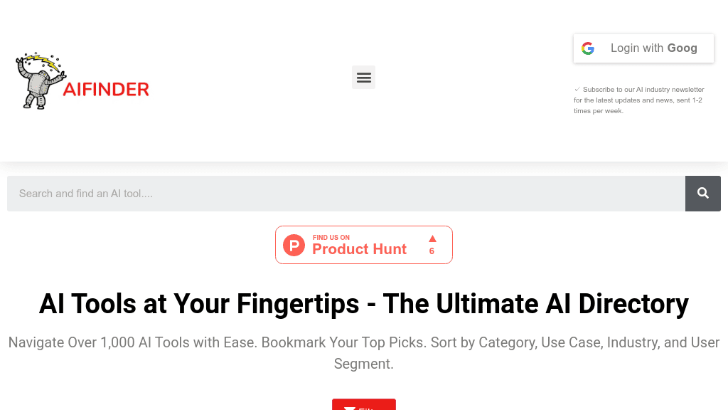 AIFINDER | Navigate 1,000+ AI Tools Effortlessly | Futureen