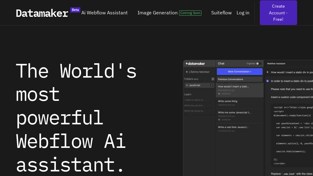 Datamaker | GPT4 Upgrade for Webflow | Futureen