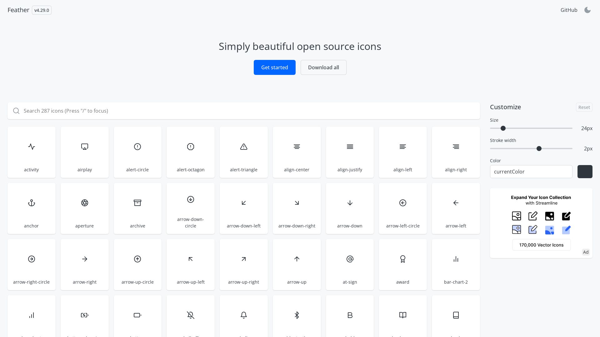 Feather | Simple and Consistent Icon Collection | Futureen