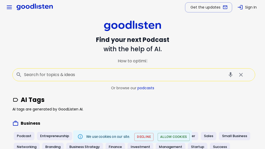 Goodlisten | Find Podcasts Using Advanced AI | Futureen