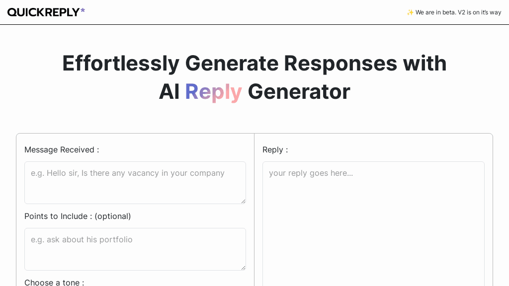 Quickreply | Generate Professional AI-Powered Replies | Futureen