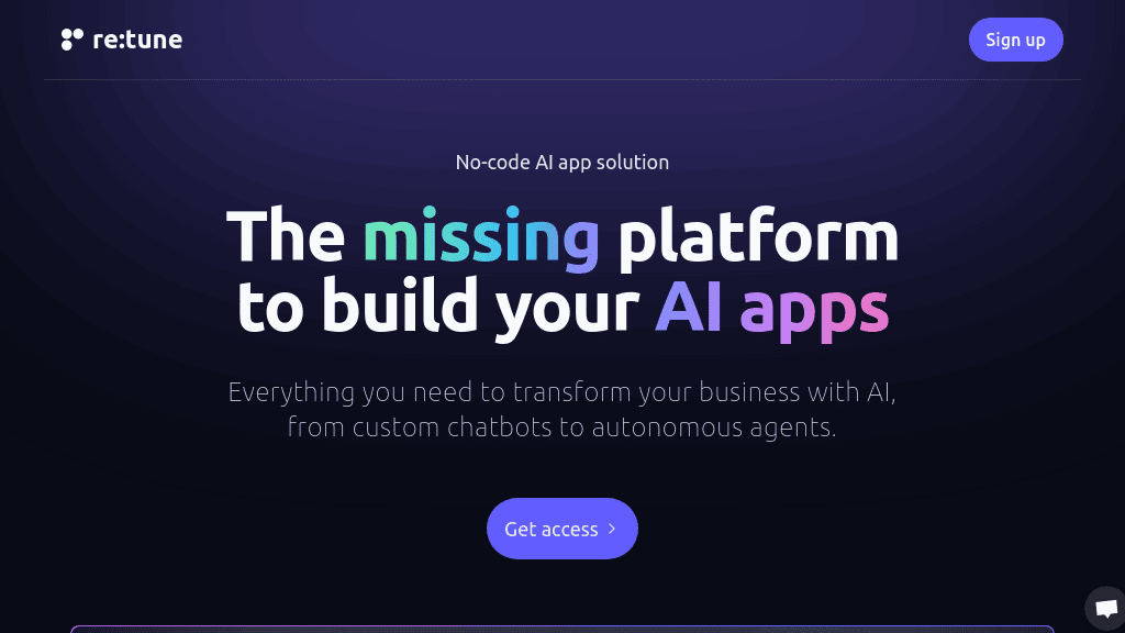 retune | The AI App Builder | Futureen
