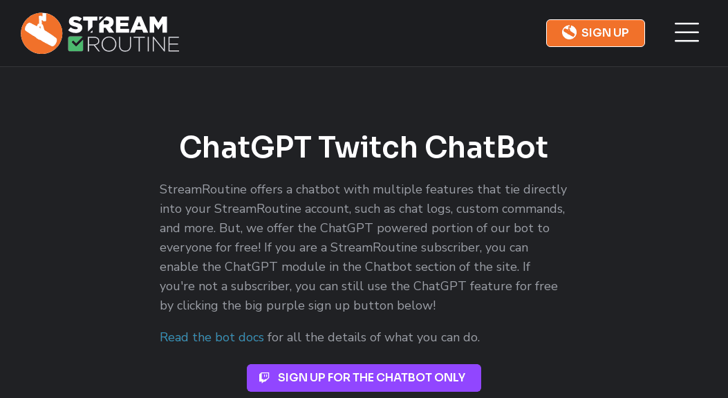 StreamRoutine | Free ChatGPT Twitch ChatBot Available Now | Futureen