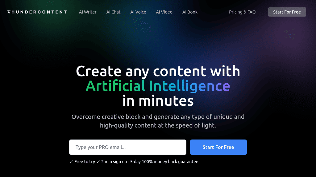 Thundercontent | Create Content Faster with AI | Futureen