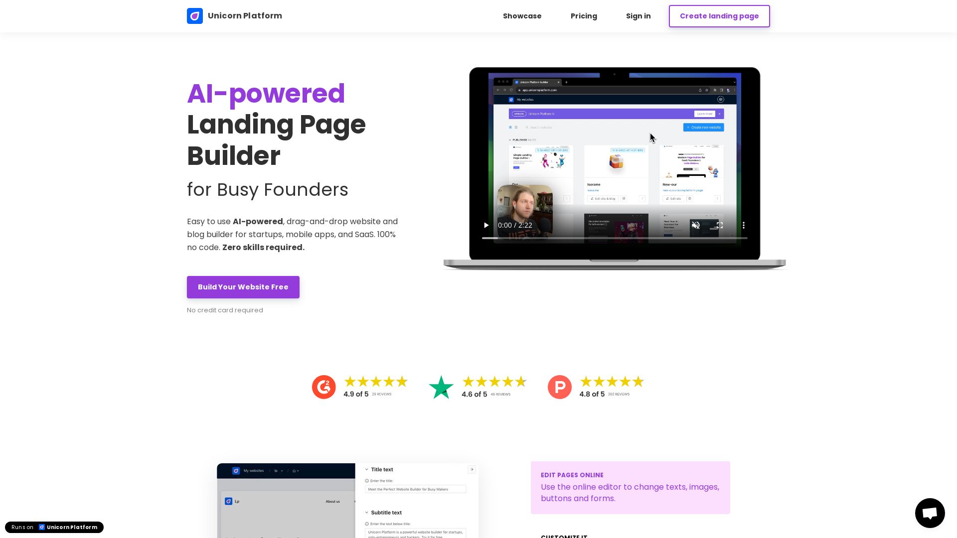 Unicorn Platform | AI-Powered Drag-and-Drop Page Builder | Futureen