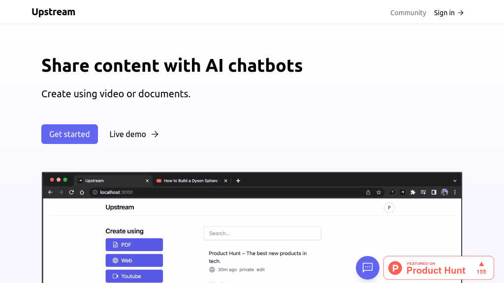 Upstream | Share Content with AI Chatbots | Futureen