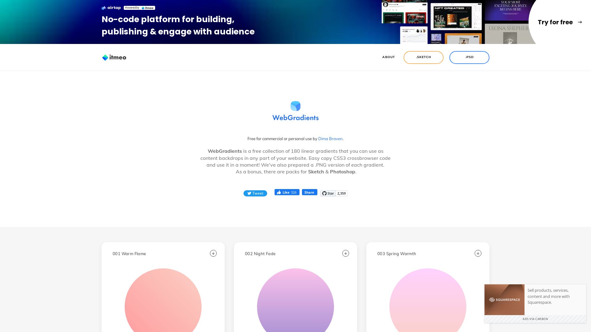 WebGradients.com | Free Background Gradients for Designs | Futureen