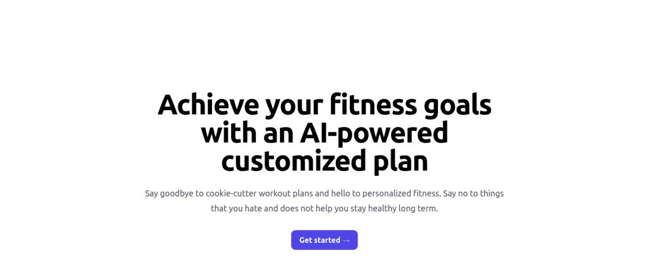 Workouts AI | Achieve fitness goals with personalized plans | Futureen