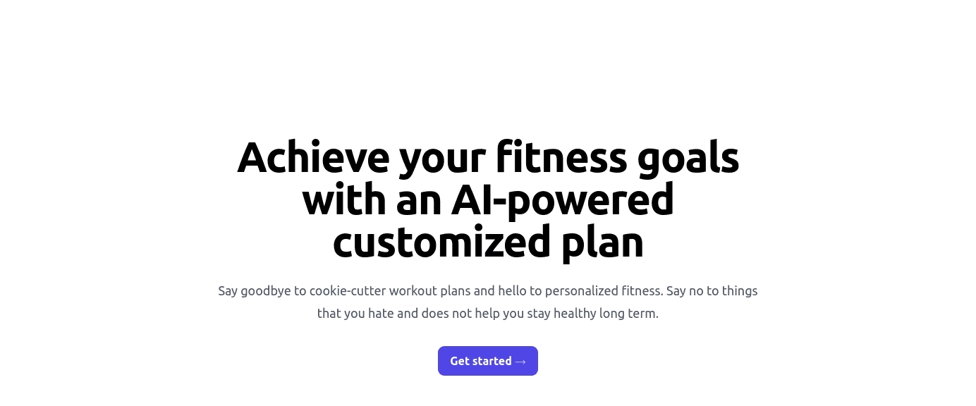 Workouts AI | Achieve fitness goals with personalized plans | Futureen
