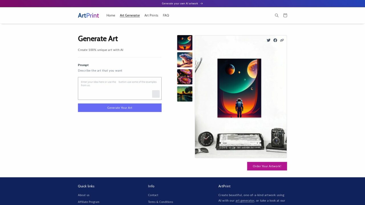 ArtPrint | Create Unique Artwork Based on Your Preferences | Futureen