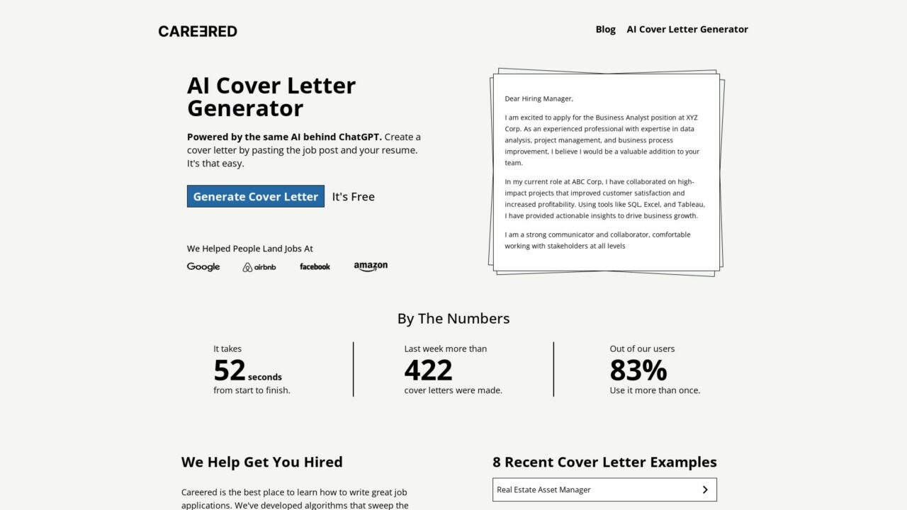 Careered.ai 🤖 Free AI Cover Letter Generator: Create Your Perfect Cover ...