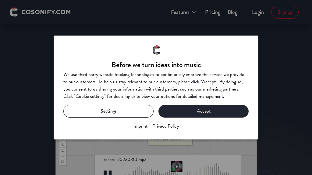 Cosonify | Streamlined music creation workflow solution | Futureen