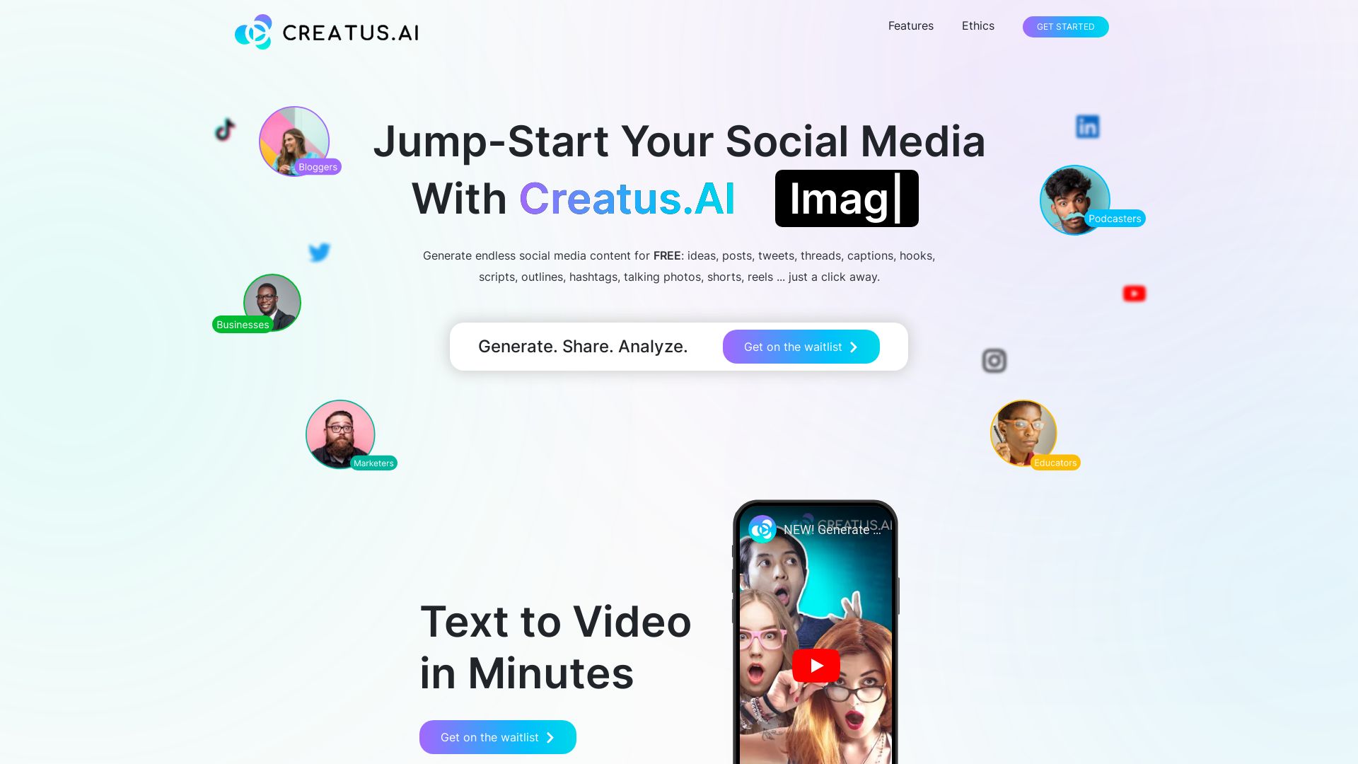 Creatus.AI | All-in-One AI Tool for Social Media Videos | Futureen