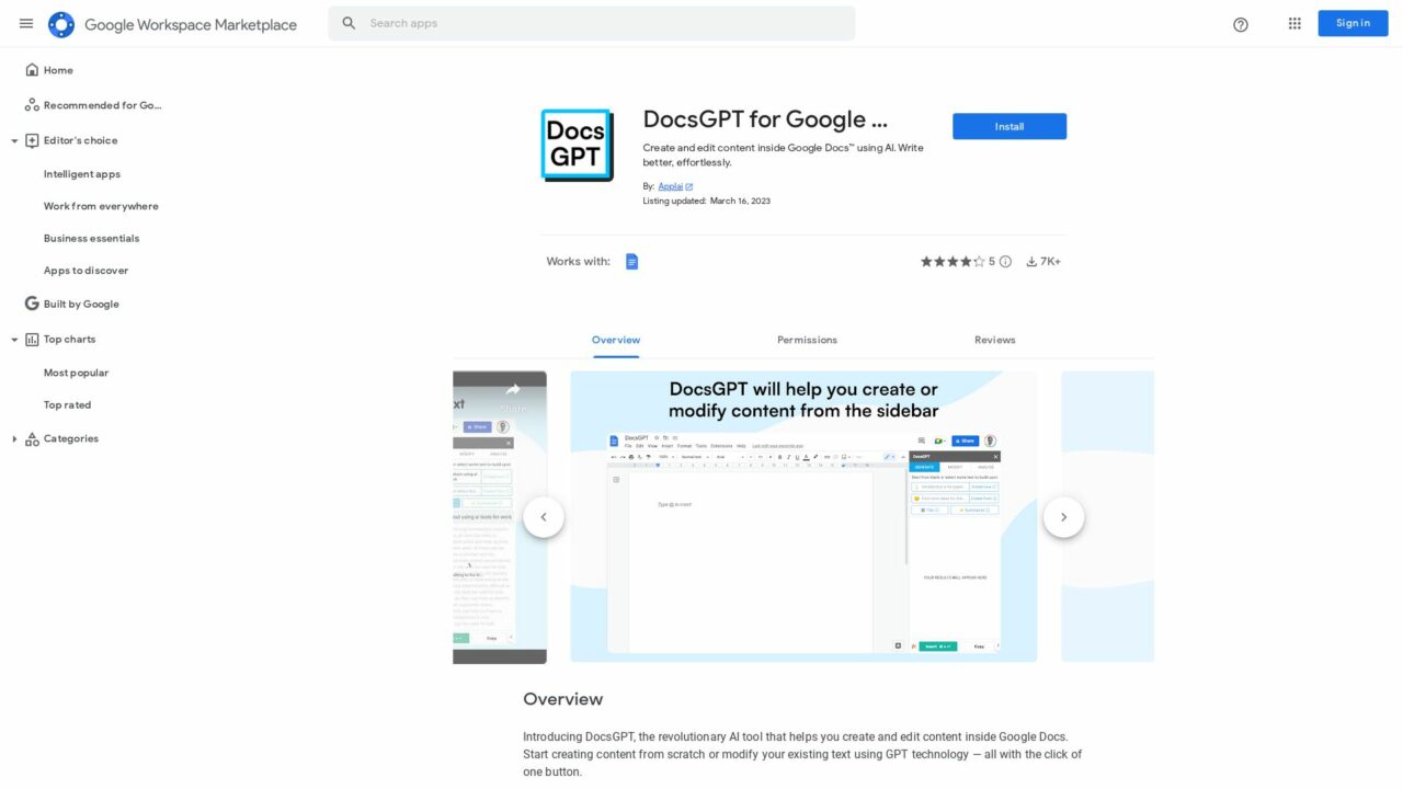 DocsGPT for Google Docs™ 🚀 Create and Edit Content with AI | Futureen