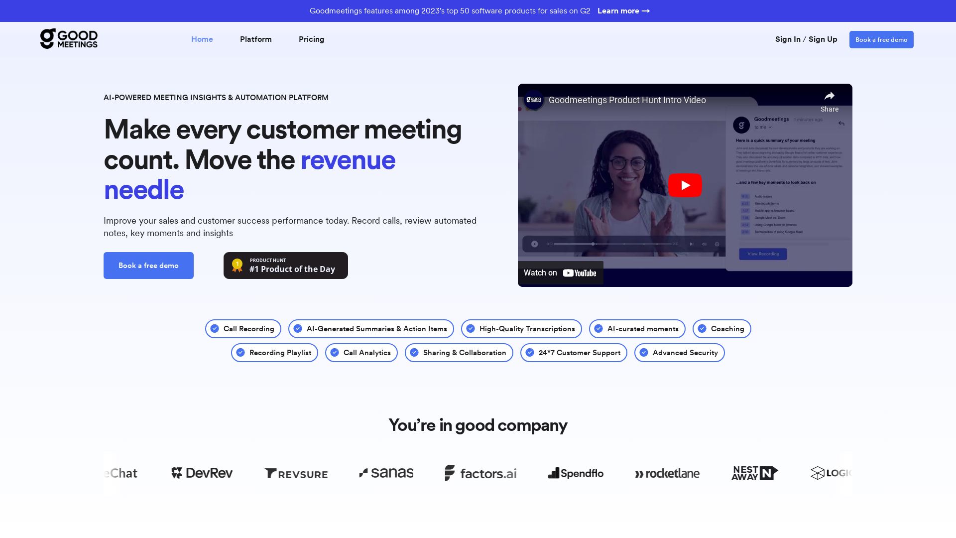 Goodmeetings.ai | Automated Meeting Insights for Sales Teams | Futureen