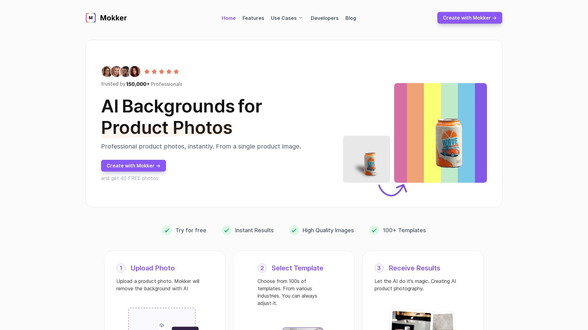 Mokker AI | Instant Background Replacement for Product Photos | Futureen