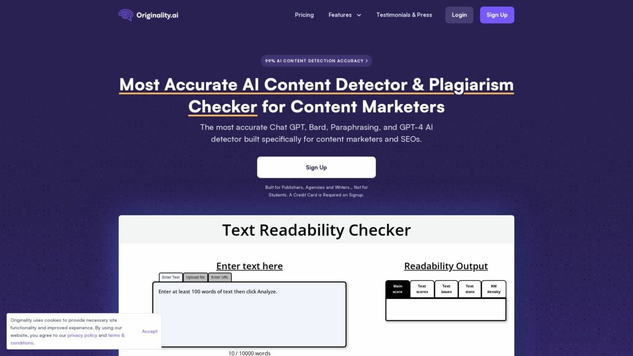 Originality.ai | Accurate AI Content and Plagiarism Checker | Futureen