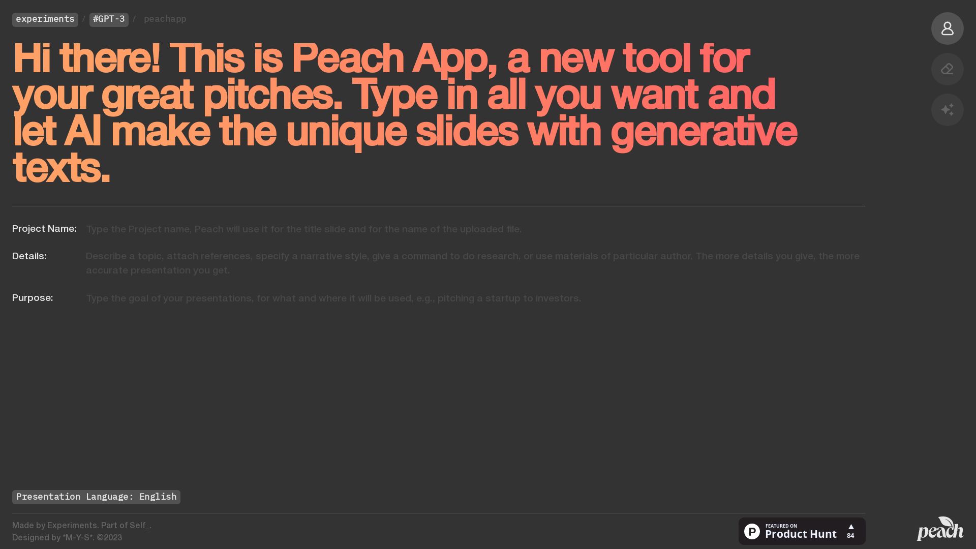 Peach | AI Presentation Slides Generator | Futureen