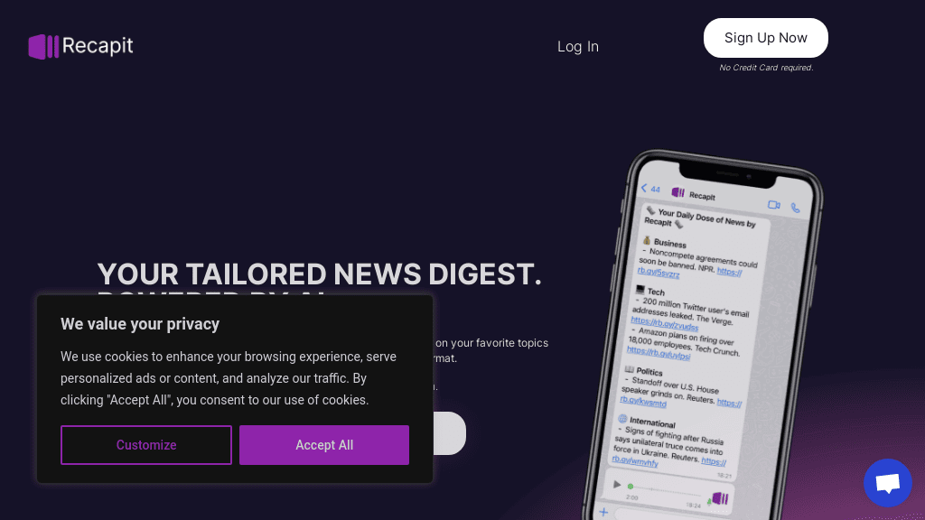 Recapit | Your Personalized News Digest | Futureen