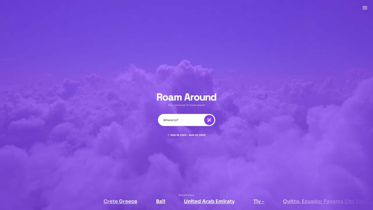 Roam Around | Experience the Future of Travel Planning | Futureen