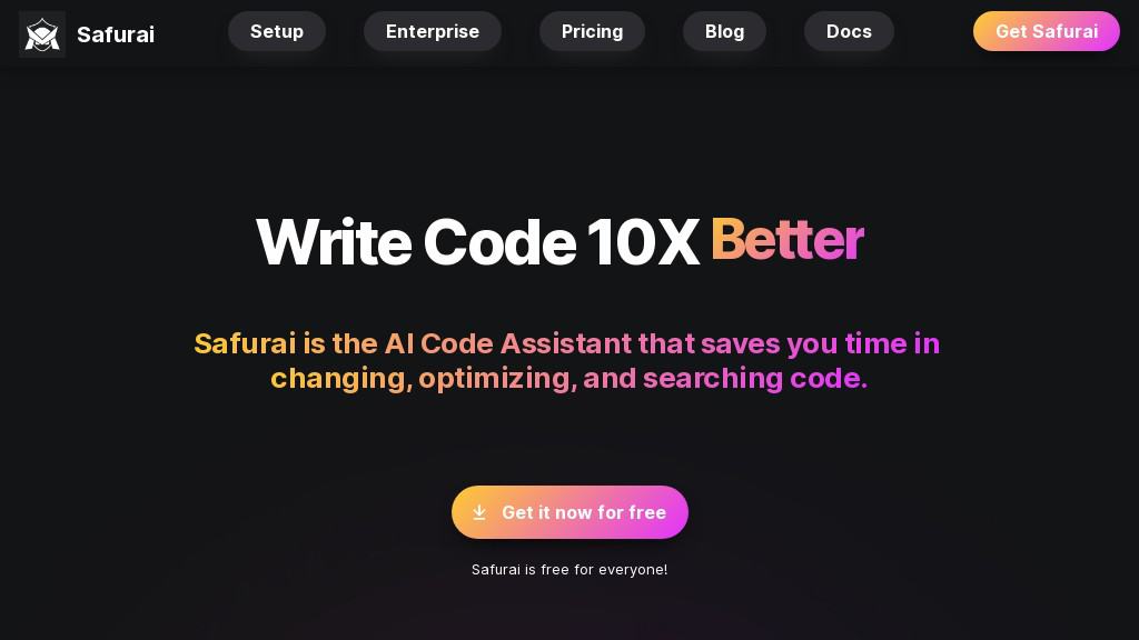 Safurai | Code Generation Assistant for Developers | Futureen