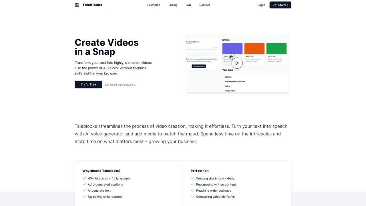 Taleblocks 🎥 Create Videos from Text with Ease | Futureen