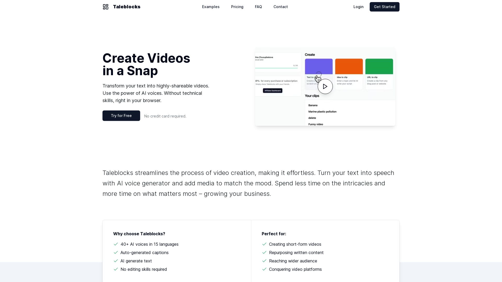 Taleblocks | Create Videos from Text Easily | Futureen