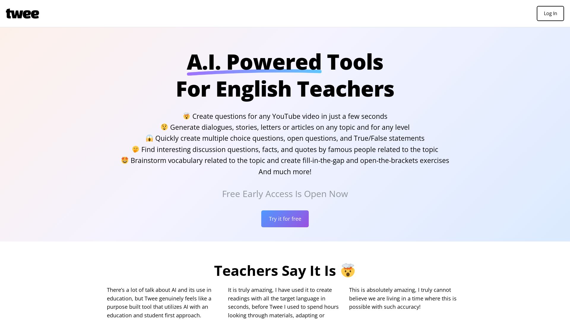 Twee | Enhance Your Lessons with AI | Futureen